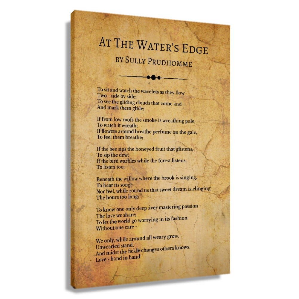 At The Water's Edge Poem Wall Art Sully Prudhomme Quotes Wall Art ...