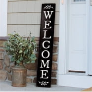ALBEN Standing Outside House Welcome Sign – 5ft Tall, Vertical Wood ...