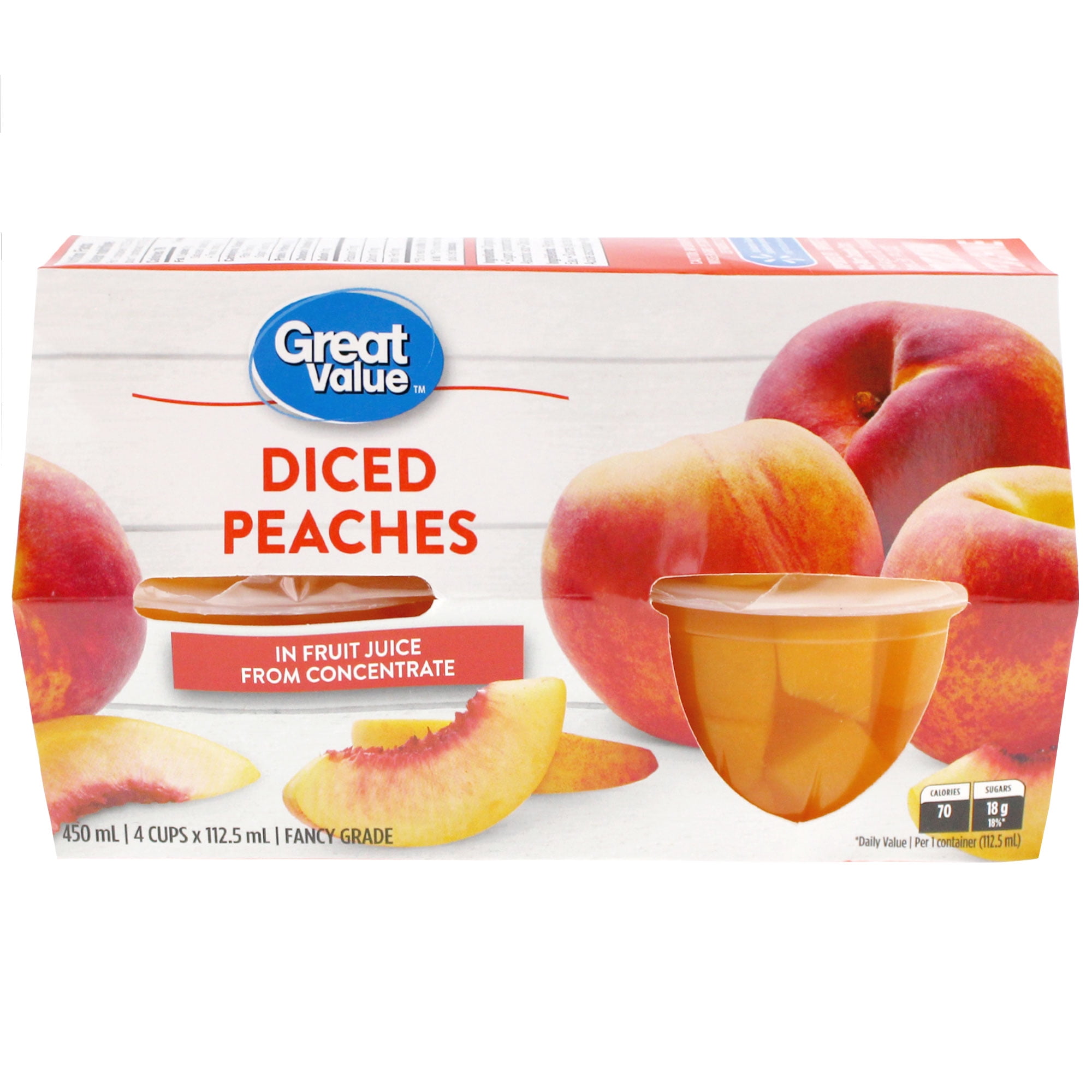 Click here for Great Value Diced Peaches 112.5 Ml prices