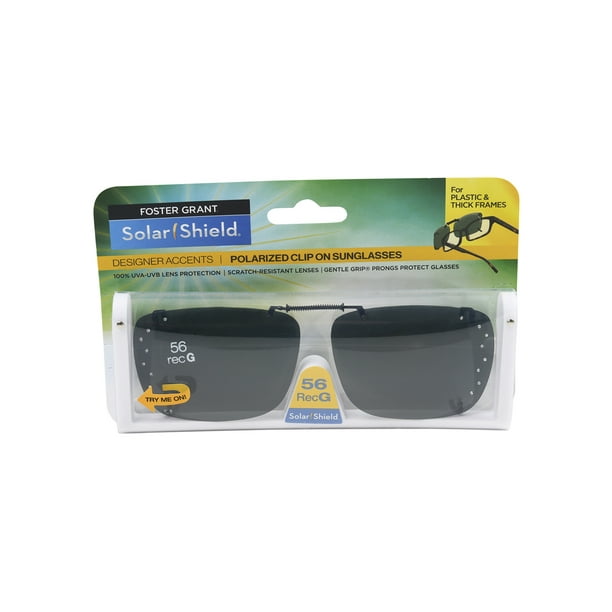 Solar shield clip on sunglasses store