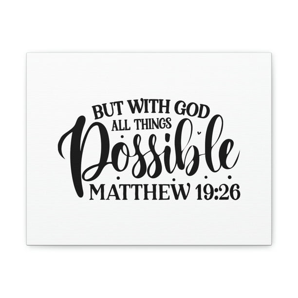 Scripture Walls God All Things Possible Matthew 19:26 Dots Christian Wall Art Bible Verse Print ...