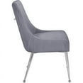 Meridian Furniture Ace Gray Velvet Dining Chair with Chrome Legs (Set ...