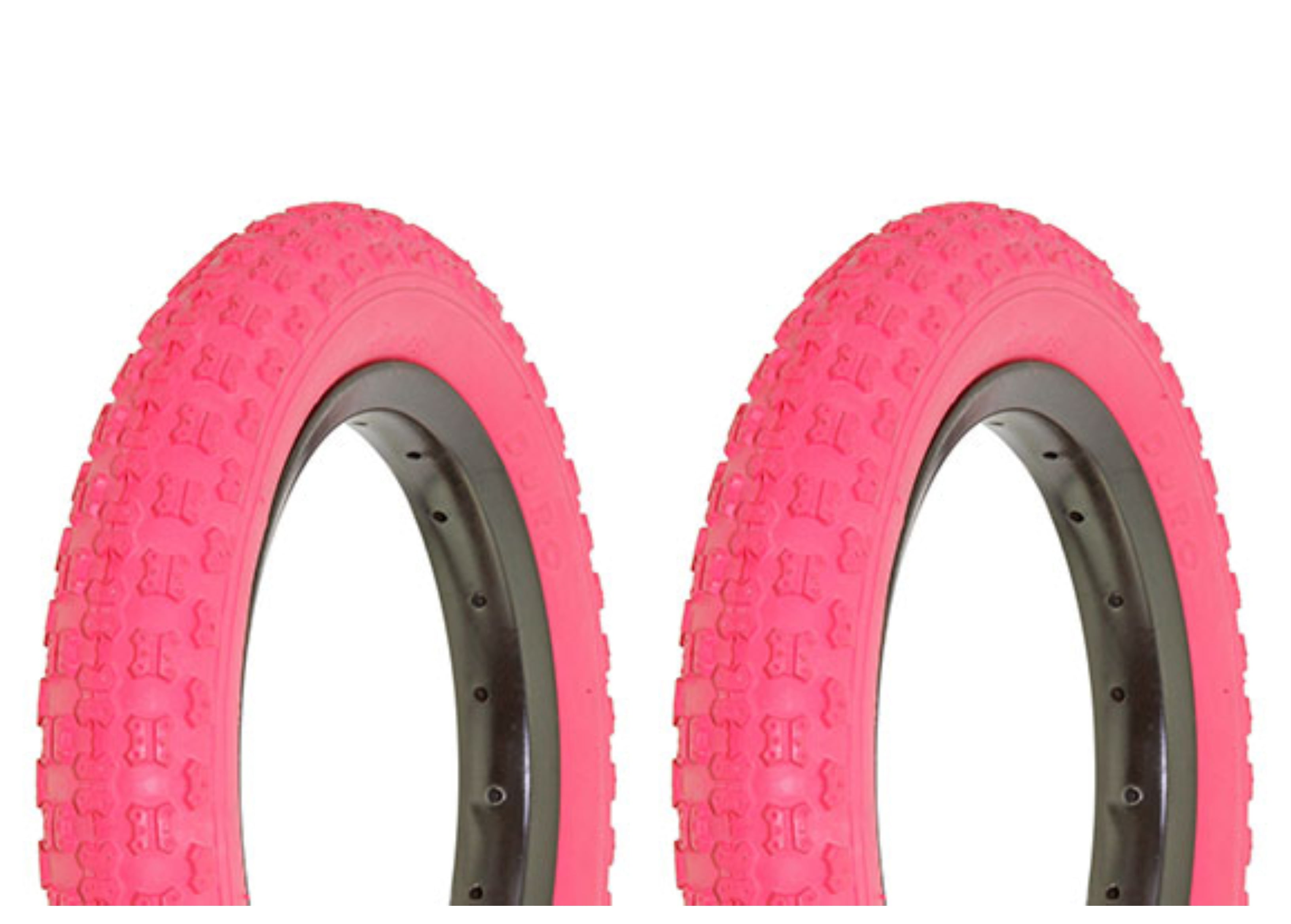 Tire set. 2 Tires. Two Tires Duro 12 1/2" x 2 1/4" Pink/Pink Side Wall ...