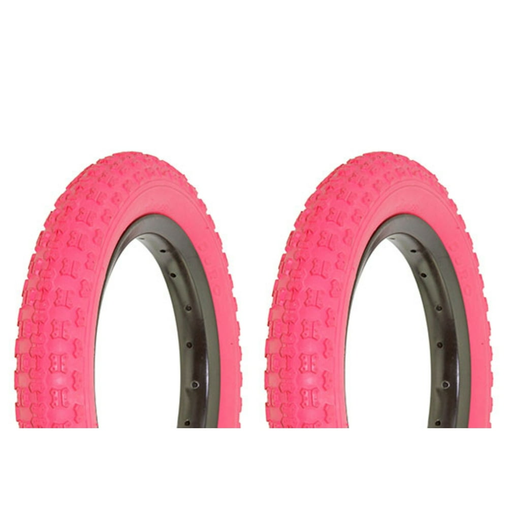 Tire set. 2 Tires. Two Tires Duro 12 1/2" x 2 1/4" Pink/Pink Side Wall ...