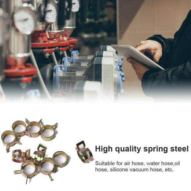 100 Pcs/set Steel Hose Clips 1; 2; 3; 4; 6-15mm Pipe Spring Clamps Oil ...