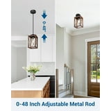 DEWENWILS Farmhouse Pendant Lighting, Wood and Metal, Adjustable Height ...