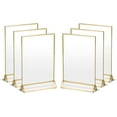 UNIQOOO Acrylic Sign Holders with Golden Border, Portrait View, Pack of ...