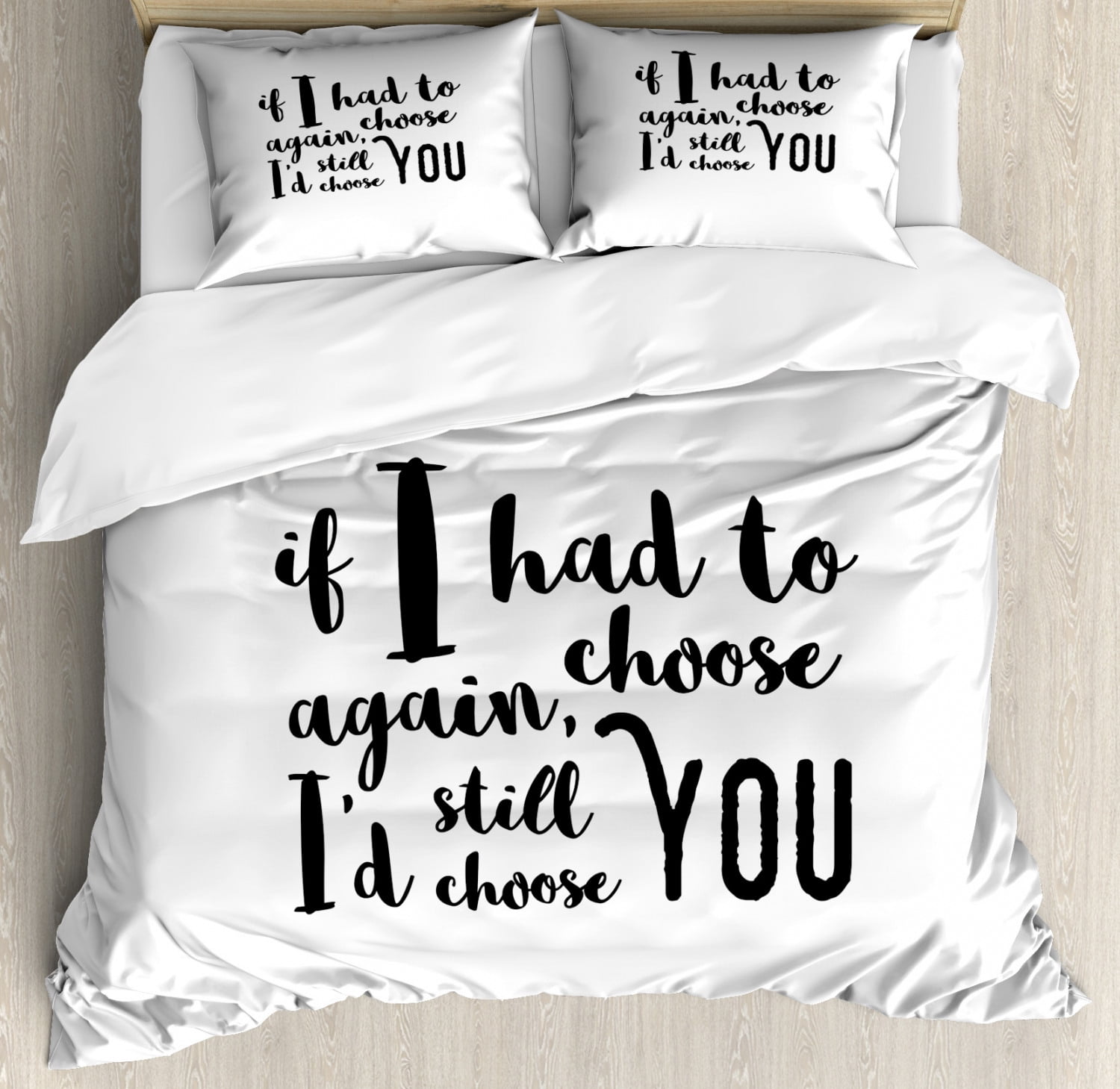 Romantic Queen Size Duvet Cover Set, If I Had to Choose Again I'd Still ...