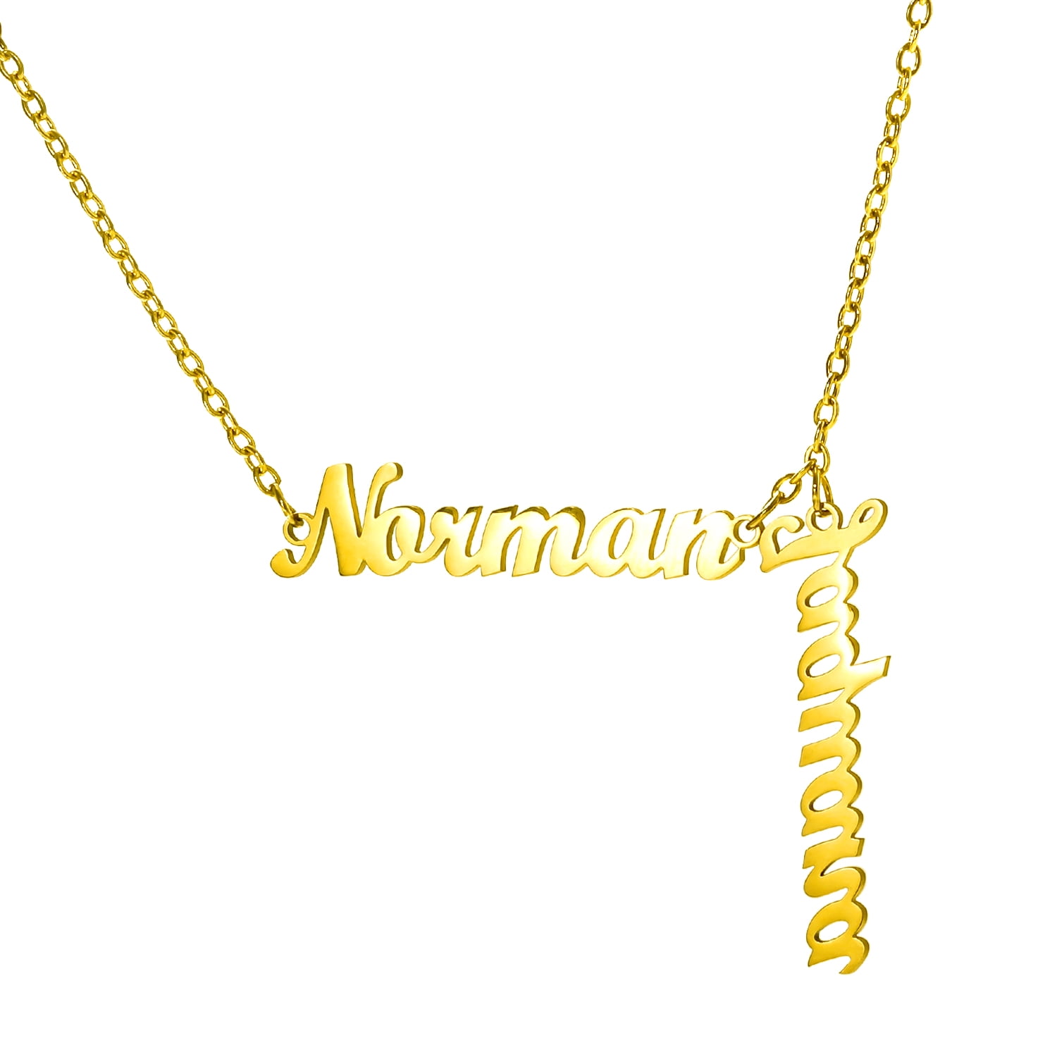 Customized Name Necklace Stainless Steel 2 Names Pendant Necklace ...