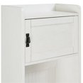 Bowery Hill Wood Hall Tree with 2 Cabinet Doors in Distressed White ...