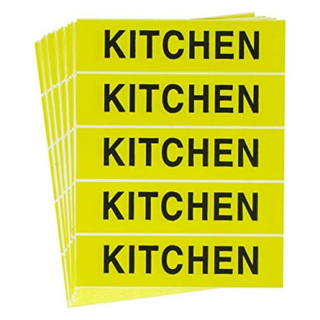 Tag-A-Room 011058 Color Coded Moving Labels (Kitchen), Yellow (Pack of ...