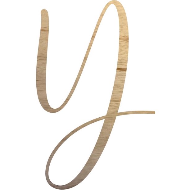 Wooden Cursive Letter, Unfinished 4'' Tall Craft Letter Y, Rebeca DIY ...