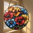 Floral Poppy Garden Faux Stained Glass Window Decor2001 - Walmart.com