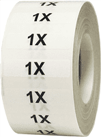 Clear 1X Clothing Size Strip Stickers | 1.25 x 5" Inches Wide | 125 ...