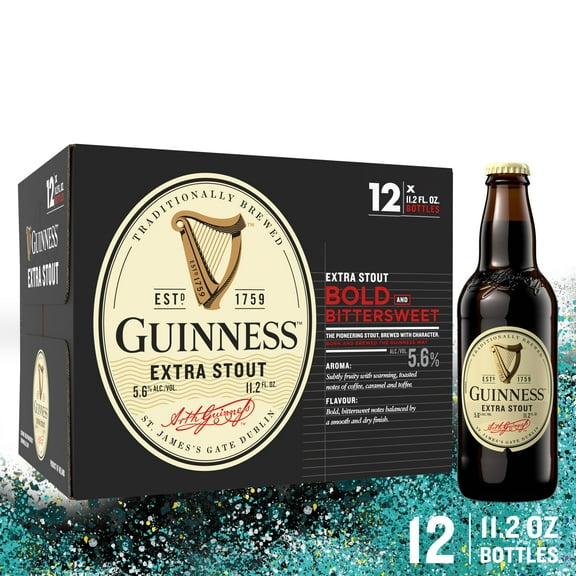 Guinness Extra Stout Beer, 11.2oz Bottles, 12pk