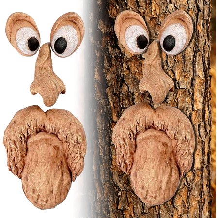 Tree Faces Decor Outdoor, Funny Resin Old Man Tree Hugger Ghost Face ...