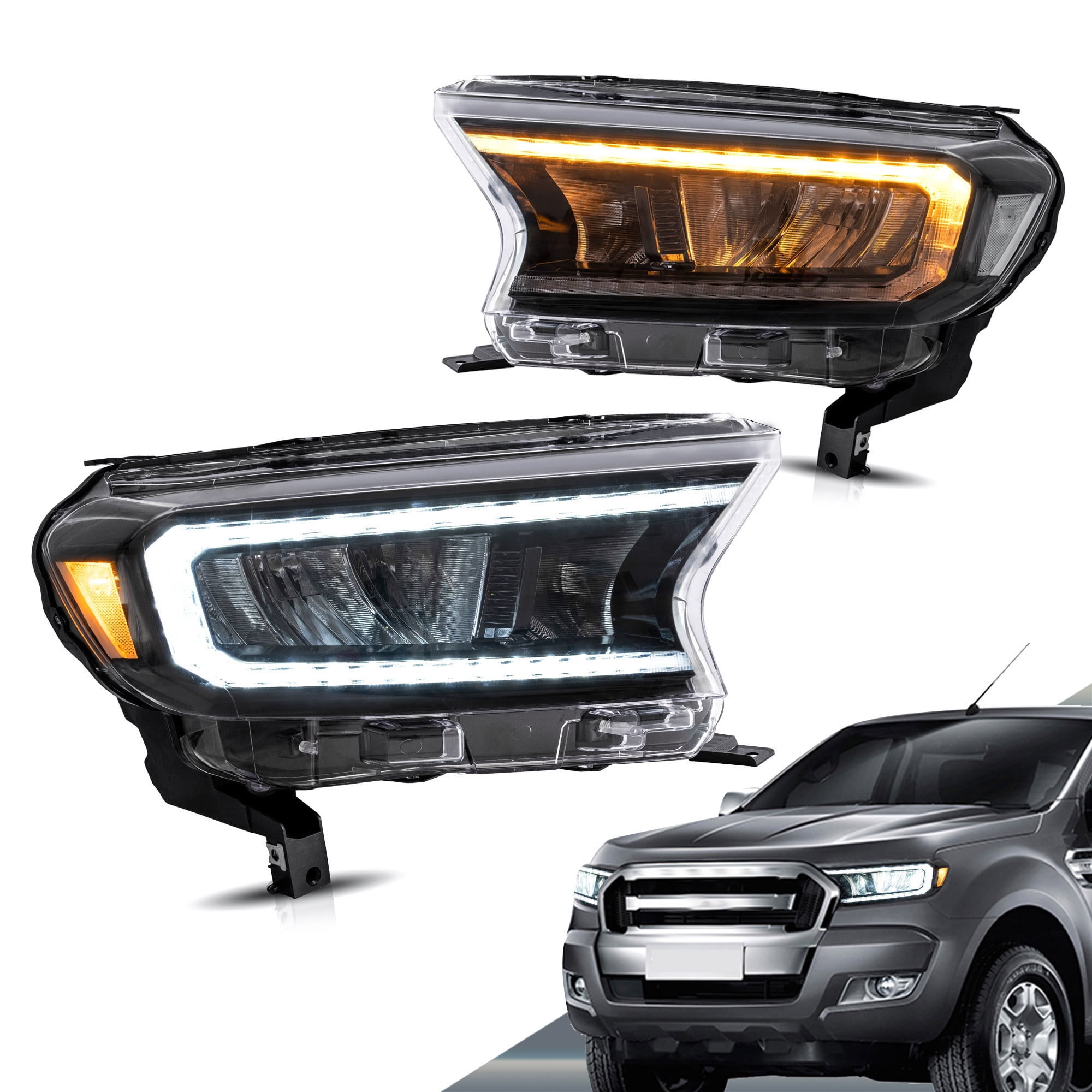 VLAND Full LED Headlights For Ford Ranger T6 Raptor Wildtrak 2015-2020 ...