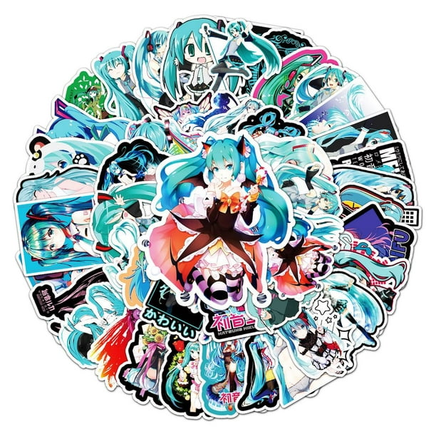 Pegatinas Hatsune Miku Anime de PVC, 50 unidades, impermeables y ...