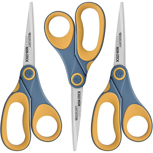 Westcott Lot de 3 ciseaux droits antiadhésifs en titane 20,3 cm ...