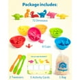 Coogam Dinosaur Counting & Sorting Toy, Color Matching Game ...