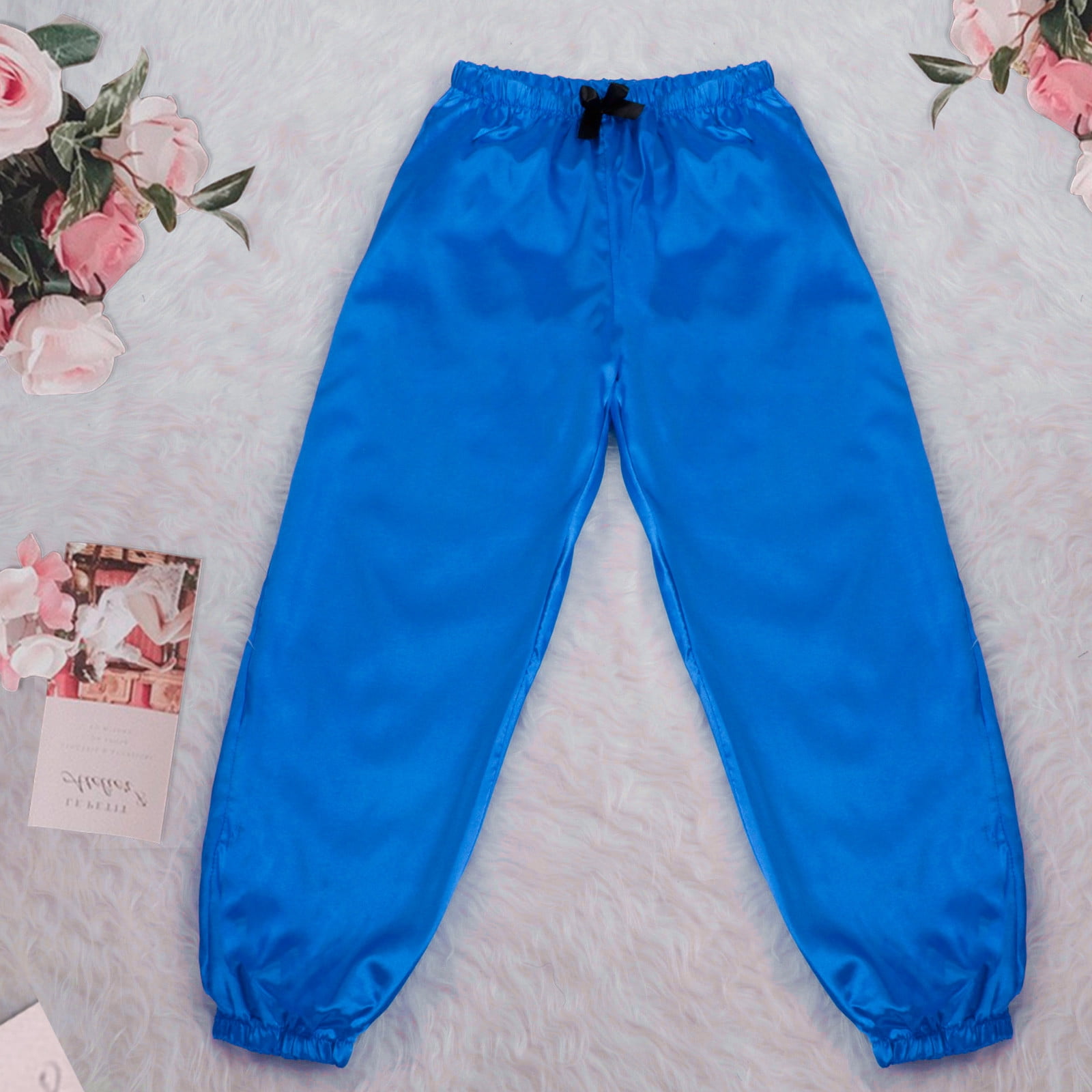 Mrat Pajama Full Length Pants Womens Pajama Casual Ladies Satin Stain