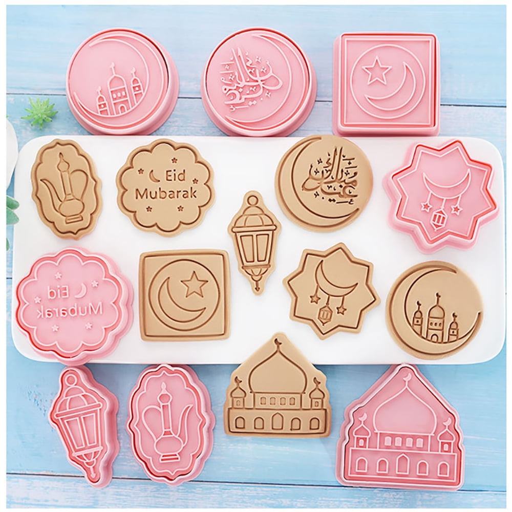 8 Pieces EID al-Fitr Castle Moon Biscuit Mold Mould, Fondant Baking ...