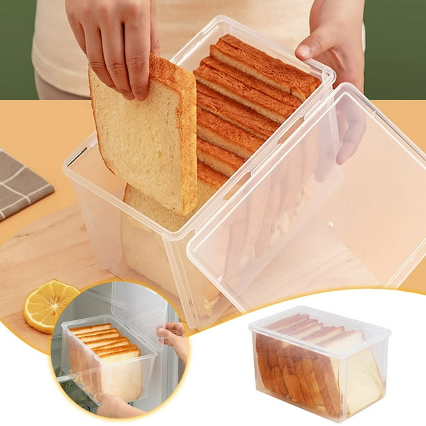 Giunmcul Bread Storage Box Transparent Large Plastic Food Storage Box ...