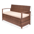 Barton Outdoor Deck Box Bench - UV-Resistant Wicker, Storage with ...