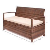 Barton Outdoor Deck Box Bench - UV-Resistant Wicker, Storage with ...