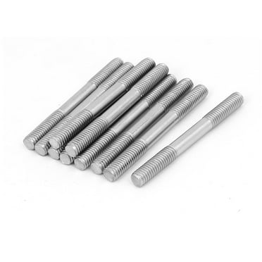 M6x65mm 304 Stainless Steel Double End Threaded Stud Screw Bolt 10pcs ...