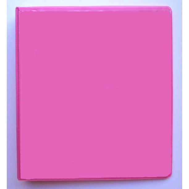 HOT PINK 3-Ring 1" View Binder, 8.5" x 11", Vinyl, Inside Pockets, Mfd ...