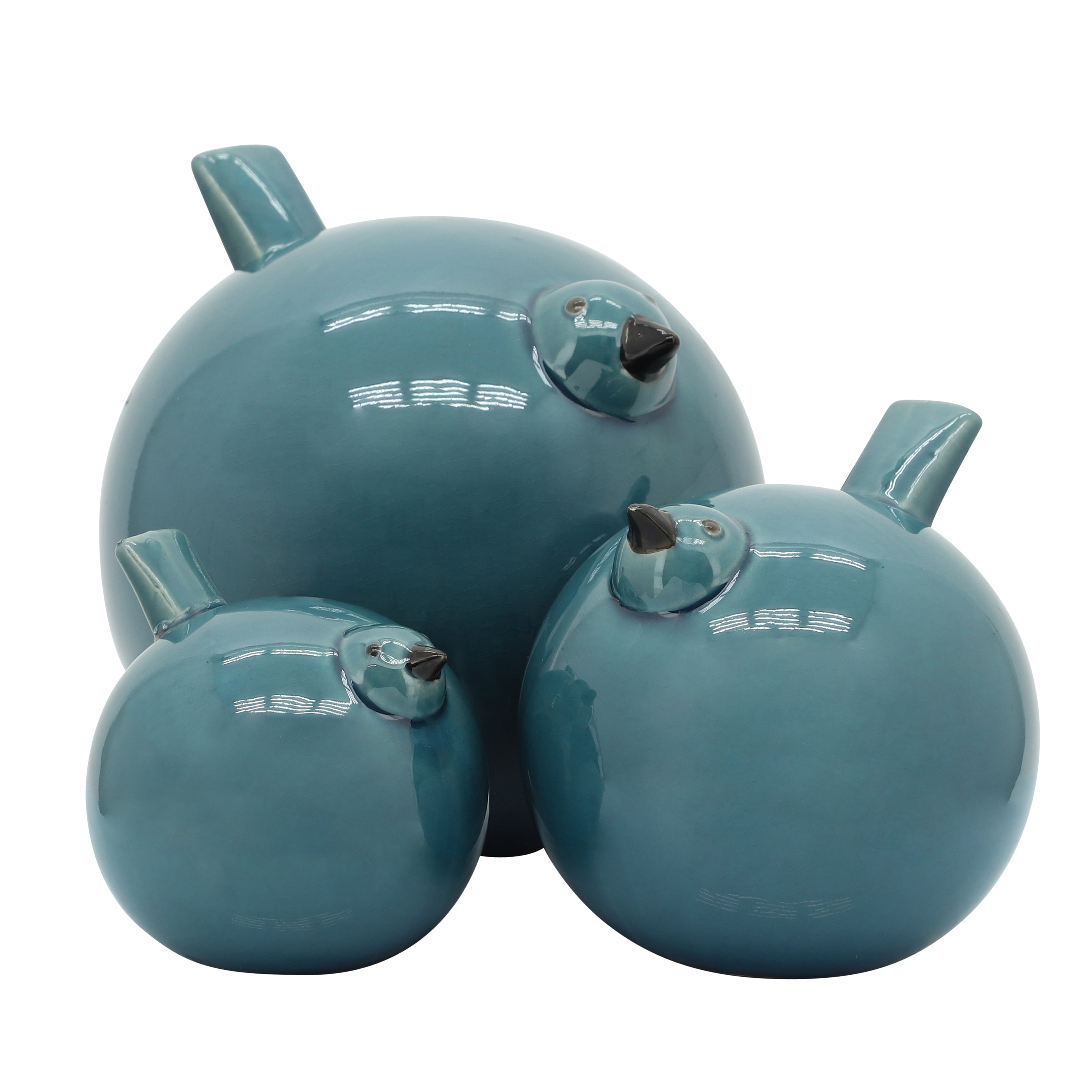 Sagebrook Home Set of 3 Ceramic Birds 7.5", Teal - Walmart.com