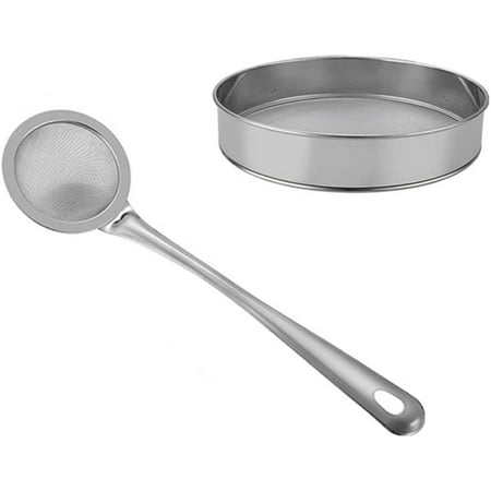 Fine Mesh Strainer with Handle Flour Sifter Stainless Steel Skimmer ...