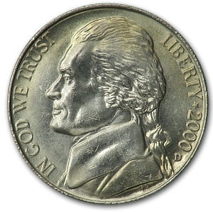 2000-D Jefferson Nickel BU - Walmart.com