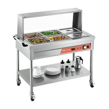 INTBUYING 3-Pan Food Warmer Commercial Buffet Food Warmer Stainless ...