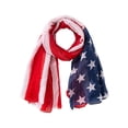 CHENjy Large Flag Scarf, Red White and Blue American Patriotic Shawl ...