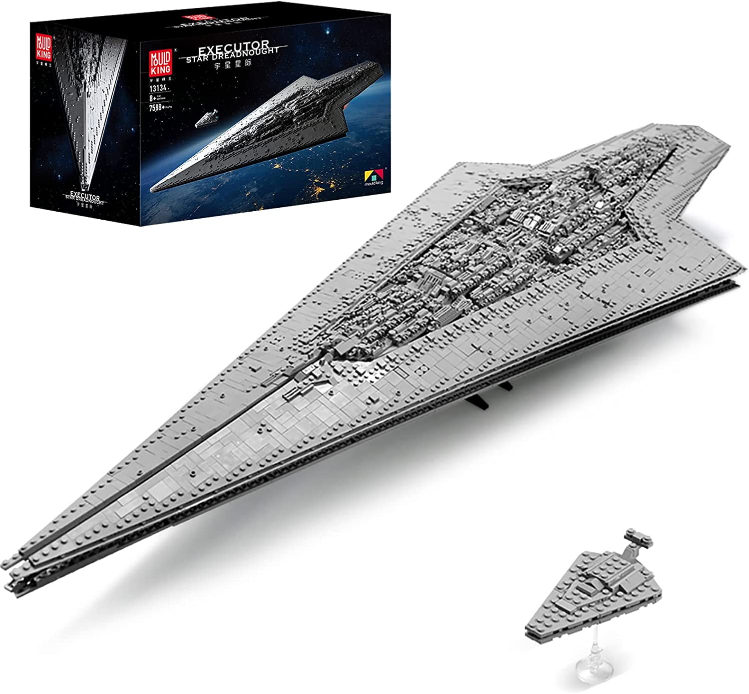 Mould King 13134 Star Destroyer Ship , 7588 Pieces Building Block Kit ...
