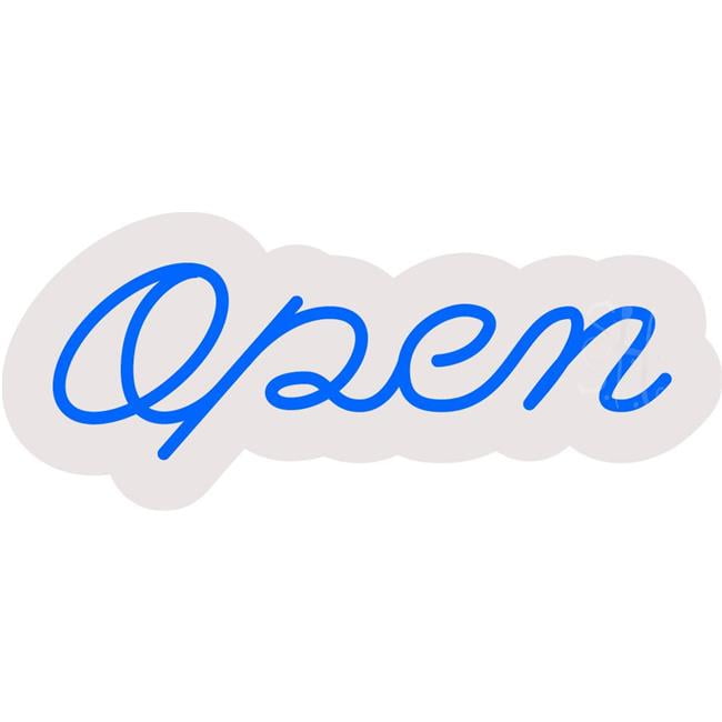 Everything Neon ENQ-60995 Blue Open Contoured Clear Backing LED Neon ...