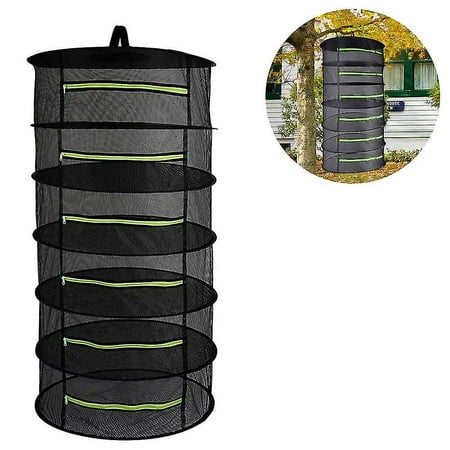 6 Layer Drying Baskets For Herbs Hanging Collapsible Mesh Black ...