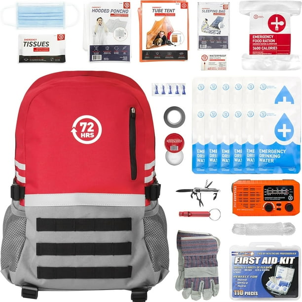 72 HRS Deluxe Emergency Survival Kit - Heavy Duty 72 Hour Bug Out Bag Survival Kit for ...