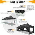 COBIZI Canopy 10x30 Pop-up Heavy Duty Canopy Tent with 8 Removable ...