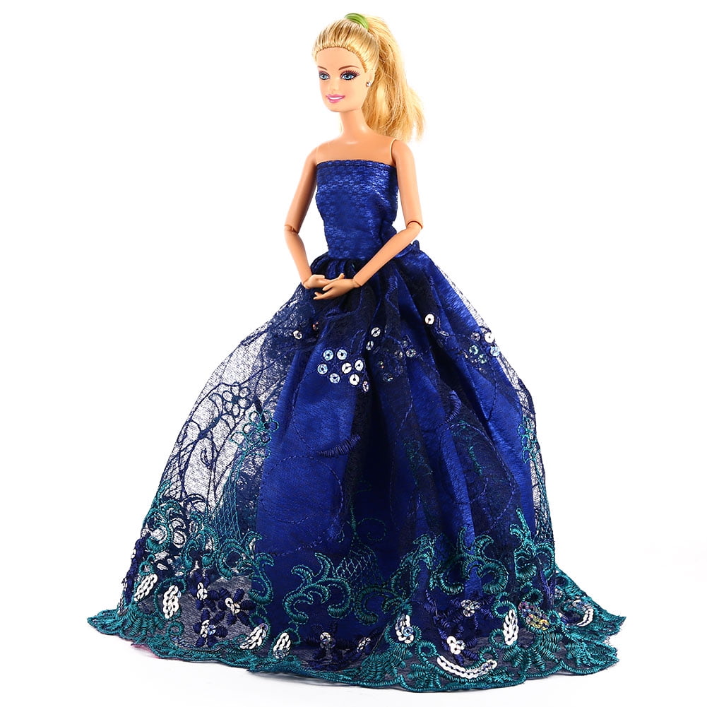 Toys Toys & Games Blue Barbie Dress with Lace etna.com.pe