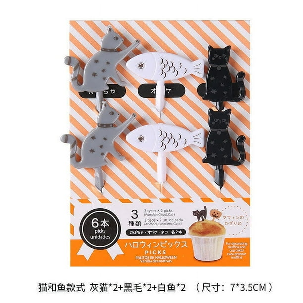 facefd Children's cartoon fruit fork Japanese style bento stick ...