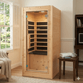 1-Person Mini Far Infrared Sauna, Compact Spruce Wood Indoor Spa, 900W ...