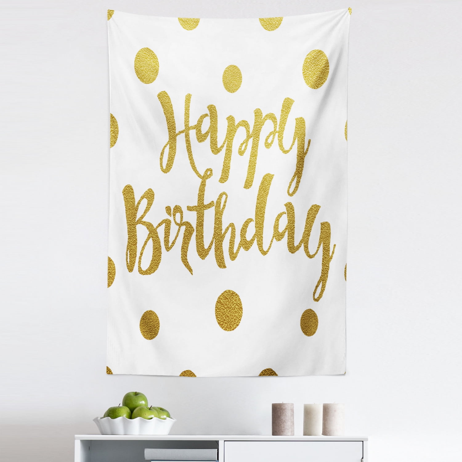 Birthday Tapestry, Hand Writing Style Calligraphic Text Celebration ...