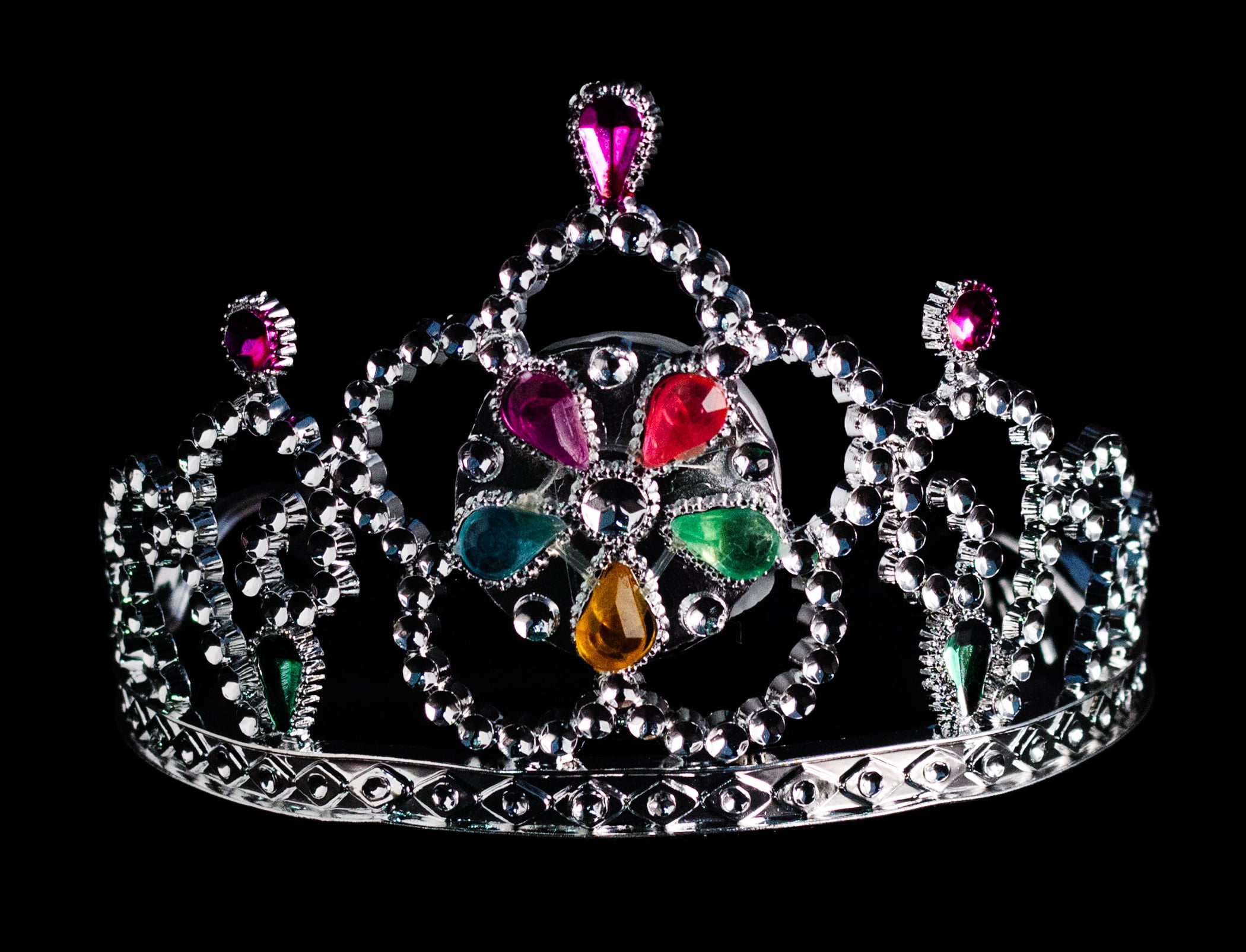 Rinco Light Up Blinking Princess Jewel Tiara, Silver Multi, One Size 5 ...