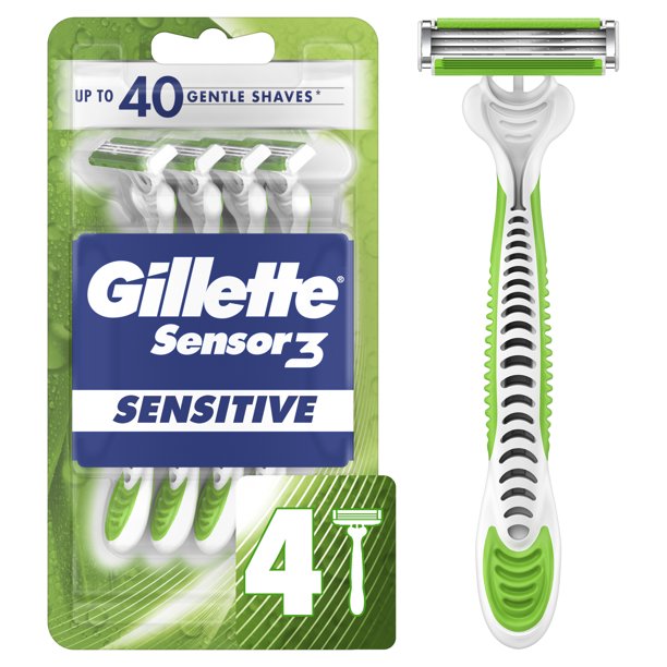 Gillette Sensor3 Sensitive Men's Disposable Razor, 4 Razors - Walmart.com