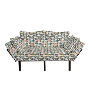 Kangaroo Futon Couch, Detailed Hand-drawn Vintage Style Upside down ...