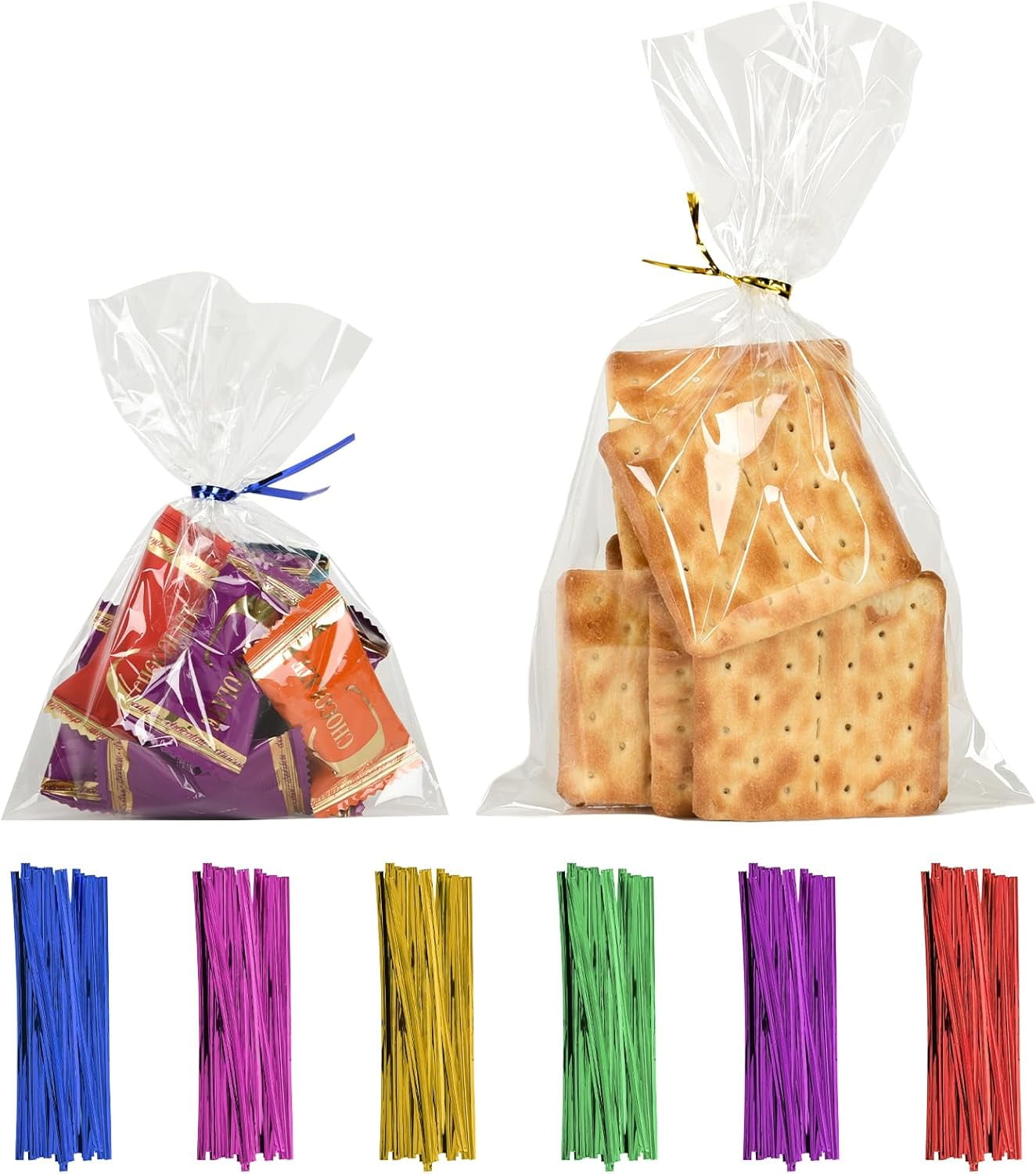 Luxurious 200-Pack Clear Cellophane Bags for Cookies, Candies, Snacks ...