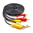 3RCA to 3RCA Composite Video Sound Cable for DVDs HDTV with Gold ...